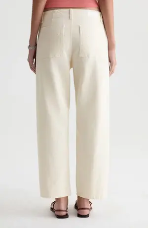 Ag High-waist Ankle Straight Leg Twill Pants - Opal Stone