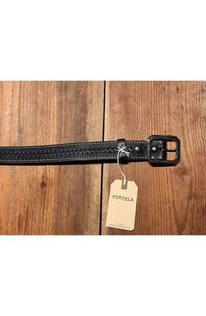 FORTELA Square Buckle Leather Belt
