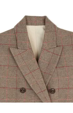 FORTELA Classic Double-breasted Plaid Jacket
