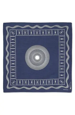FORTELA Circle Print Cotton Bandana - Blue