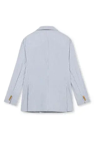 FORTELA Oscar Double Breasted Seersucker Cotton Blazer Jacket