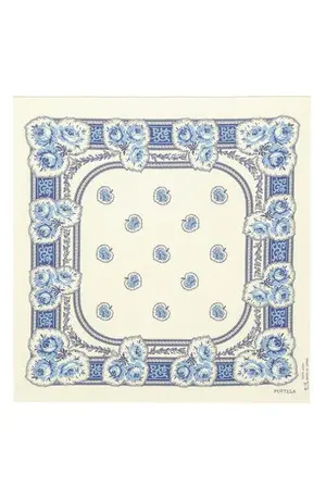 FORTELA Floral Print Cotton Bandana - Cream