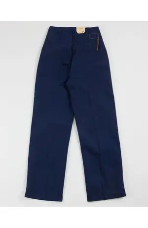 FORTELA Double Pleat Cotton Trousers - Blue