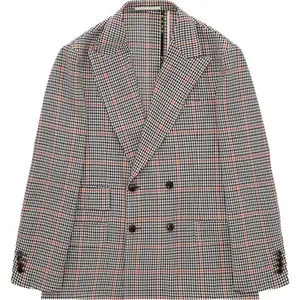 FORTELA Classic Wool Check Blazer - Blue