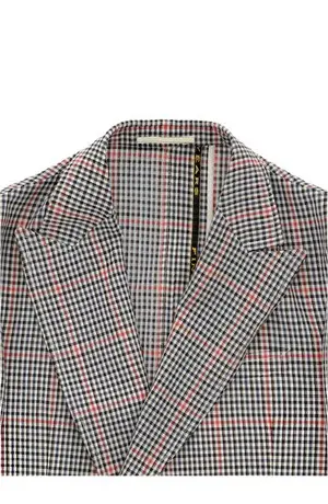 FORTELA Classic Wool Check Blazer - Blue