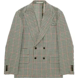 FORTELA Classic Wool Check Blazer - Green