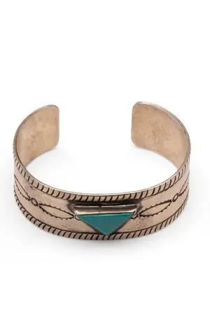 FORTELA Engraved Bracelet With Turquoise Stone