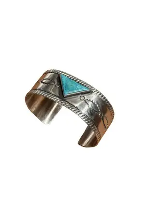 FORTELA Engraved Bracelet With Turquoise Stone