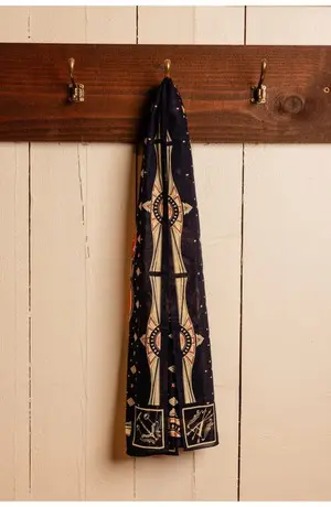 FORTELA Zodiac Print Scarf - Blue
