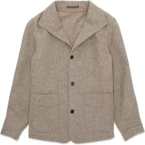 FORTELA Herringbone Wool Jacket - Beige