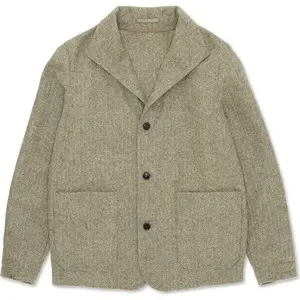 FORTELA Herringbone Wool Jacket - Green