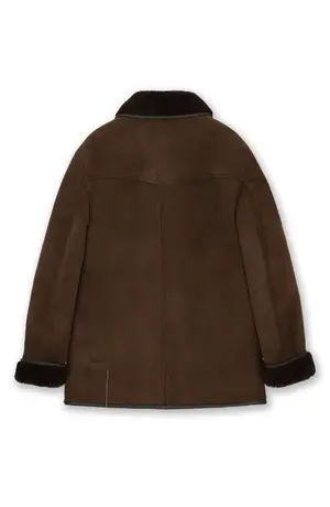 FORTELA Lemans Double Breasted Shearling Jacket - Brown