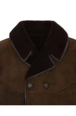 FORTELA Lemans Double Breasted Shearling Jacket - Brown