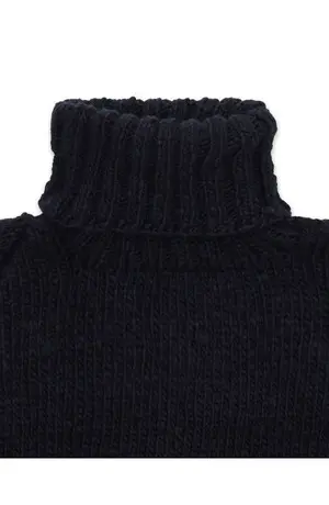 FORTELA Merino Wool Turtleneck Pullover - Navy Blue