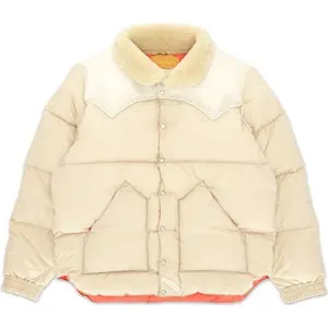 FORTELA Christy Shearling Collar Nylon Jacket - Beige