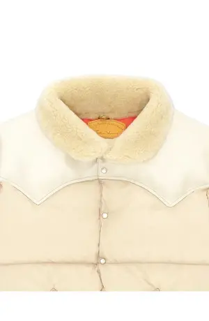 FORTELA Christy Shearling Collar Nylon Jacket - Beige