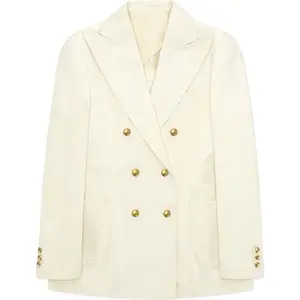 FORTELA Classic Double Breasted Jacket - Ecru