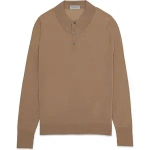 FORTELA Dorset Long Sleeve Polo Shirt - Camel