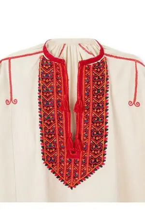 FORTELA Afra Embroidered Cotton Kaftan Dress