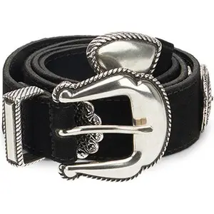 FORTELA Suede Leather Belt - Black