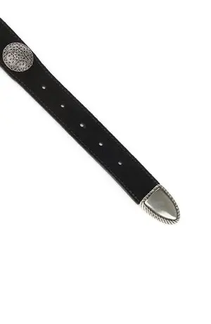 FORTELA Suede Leather Belt - Black