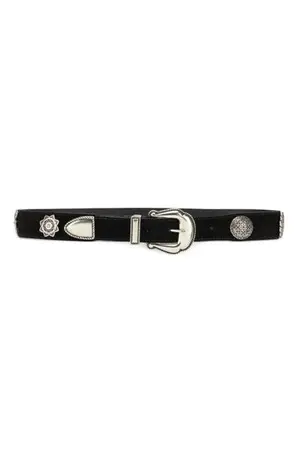 FORTELA Suede Leather Belt - Black