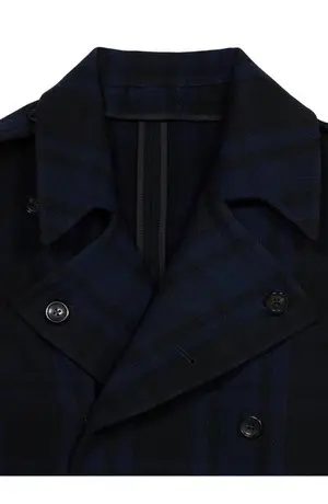 FORTELA Winston Double-breasted Checked Wool Coat