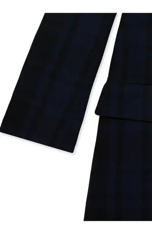 FORTELA Winston Double-breasted Checked Wool Coat
