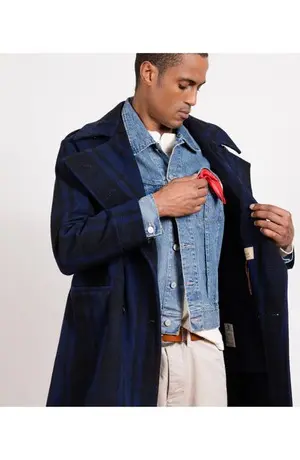 FORTELA Winston Double-breasted Checked Wool Coat
