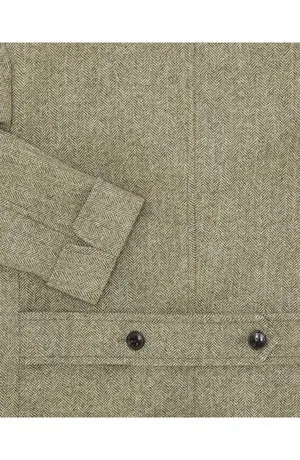 FORTELA Double Breasted Herringbone Bogart Coat - Green