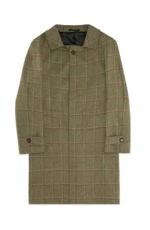 FORTELA Plaid Wool Overcoat