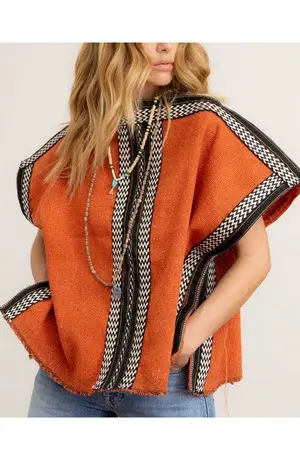 FORTELA Cotton Poncho - Orange
