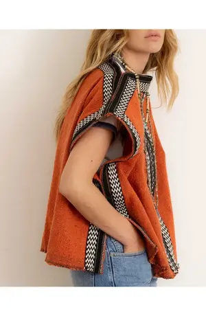 FORTELA Cotton Poncho - Orange