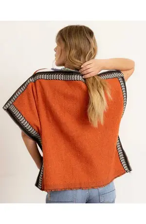 FORTELA Cotton Poncho - Orange