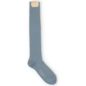 FORTELA Scottish Cotton Knee-high Socks - Light Blue
