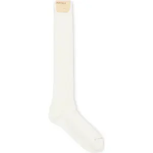 FORTELA Scottish Cotton Knee-high Socks - White