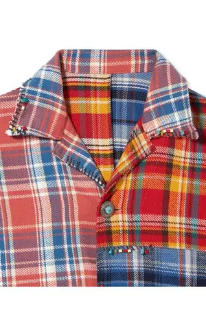 FORTELA Walicia Oversized Patchwork Plaid Shirt