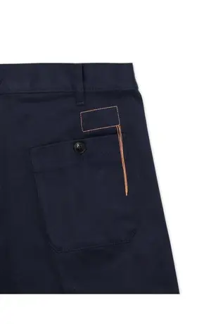 FORTELA Cotton Gabardine Pleated Trousers - Blue