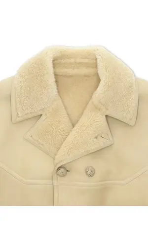 FORTELA Shearling Double-breasted Jacket - Beige