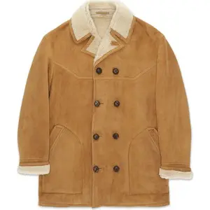 FORTELA Shearling Double-breasted Jacket - Camel