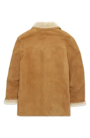 FORTELA Shearling Double-breasted Jacket - Camel