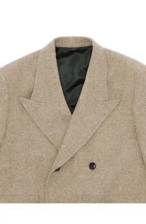 FORTELA Double-breasted Herringbone Coat