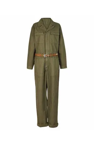 FORTELA Vania Long Sleeve Cotton Jumpsuit - Green