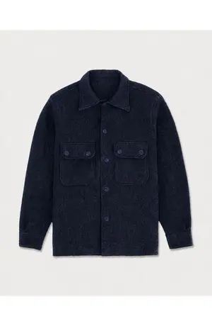 FORTELA Wool Overshirt - Navy