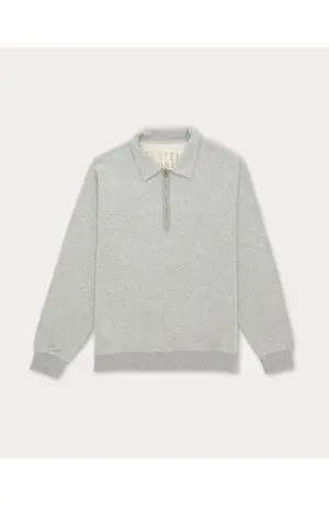 FORTELA Cotton Zip-up Sweatshirt - Melange Grey