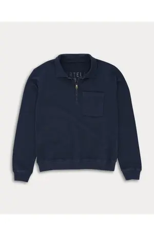 FORTELA Cotton Zip-up Sweatshirt - Navy Blue