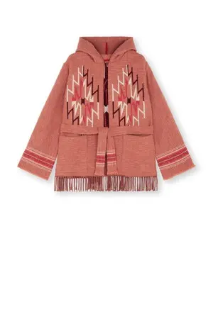 FORTELA Navajo Pattern Hooded Cardigan - Multicolor