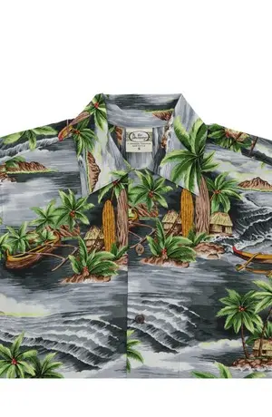 FORTELA Outrigger Printed Cotton Shirt - Silver