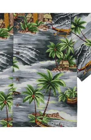 FORTELA Outrigger Printed Cotton Shirt - Silver
