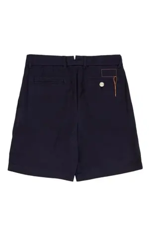 FORTELA Cotton Bermuda Shorts With Pleats - Blue